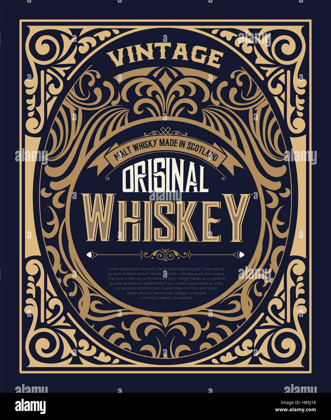 Vintage label for whiskey. You can apply this design for another ...