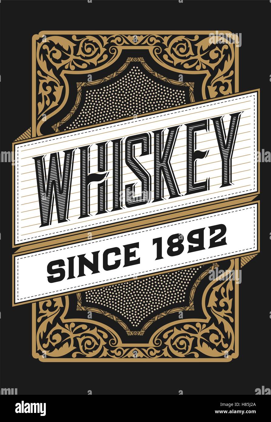 Old label design for Whiskey and Wine label, Restaurant banner, Beer ...