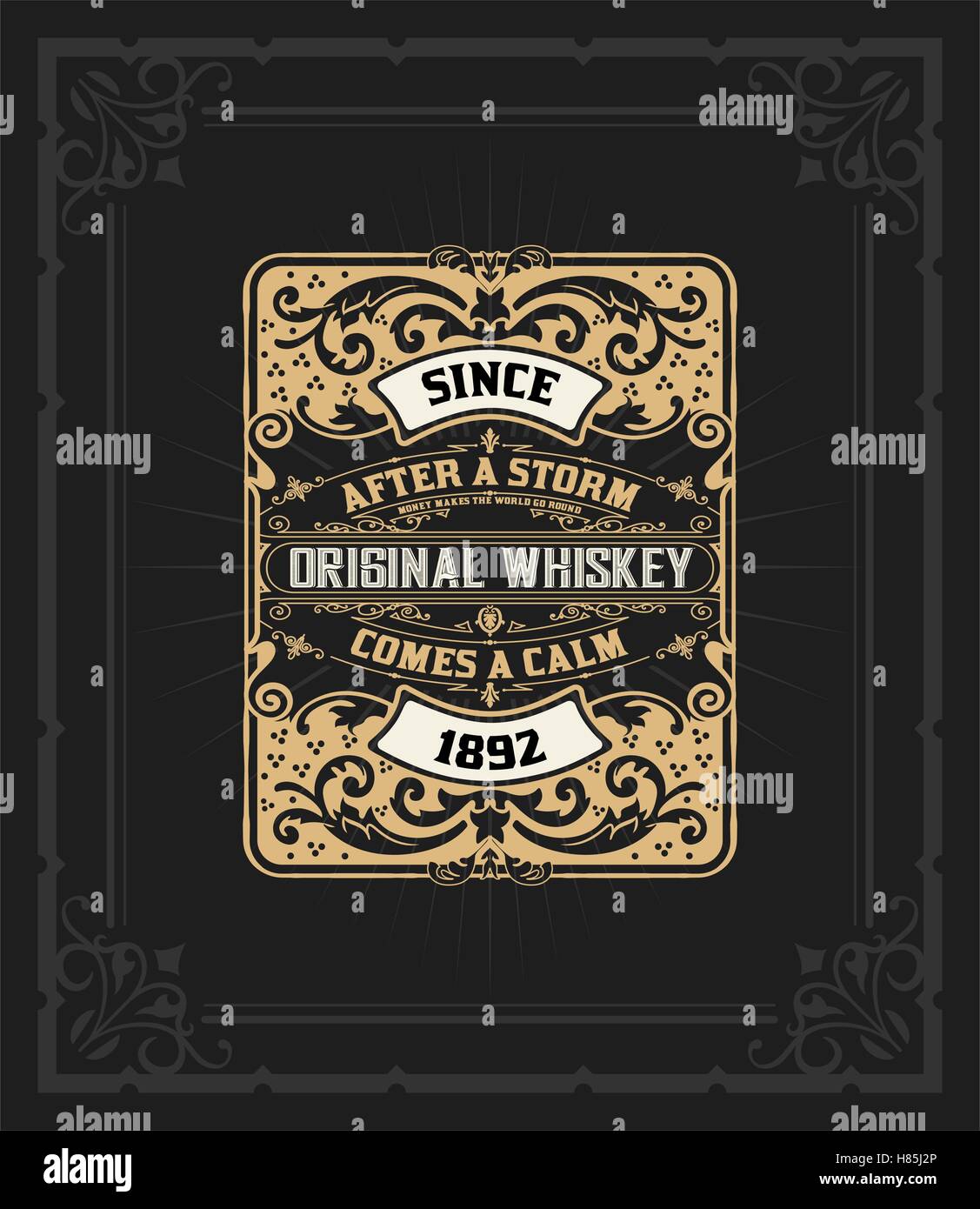 Old label design whiskey wine hi-res stock photography and images - Alamy