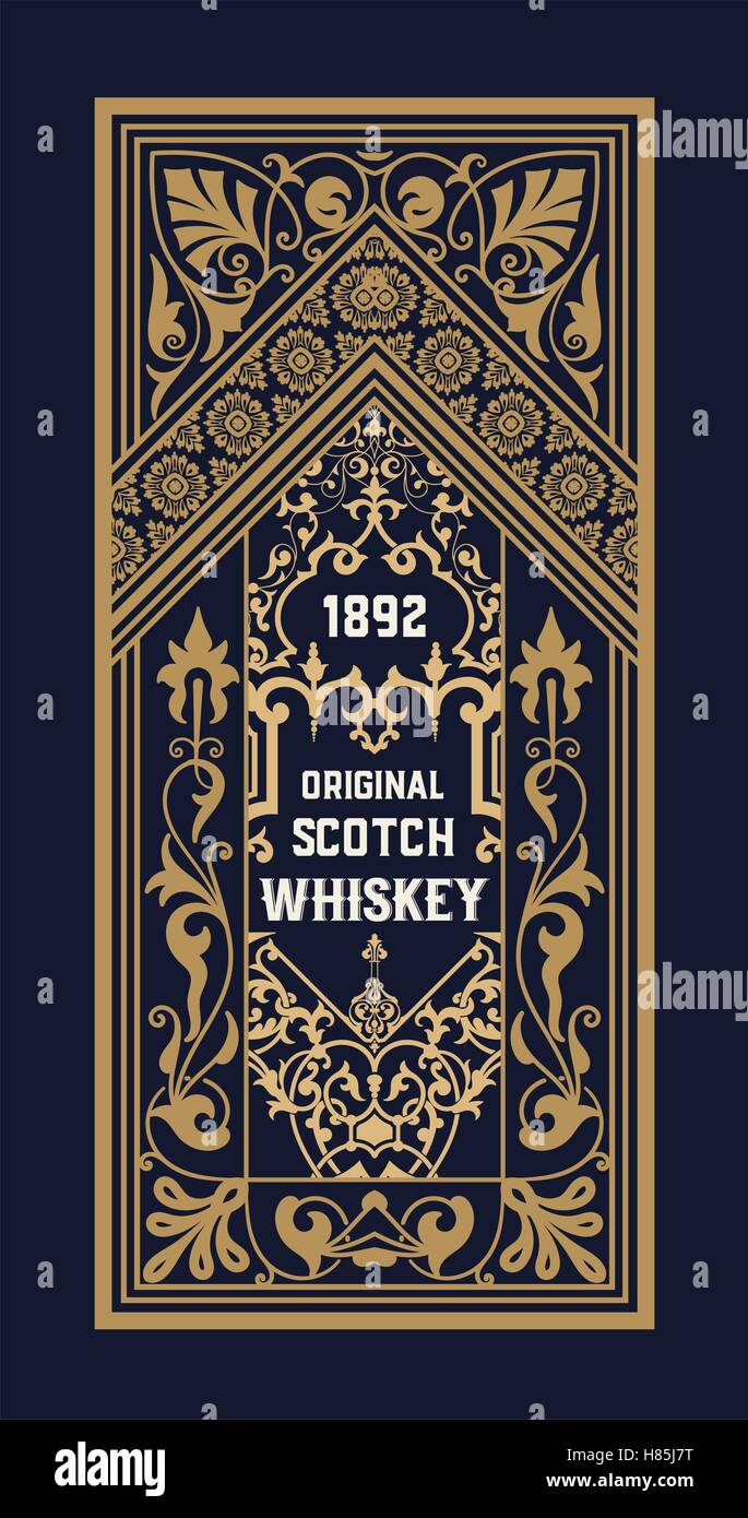Whiskey design for label and packaging Stock Vector Image & Art - Alamy
