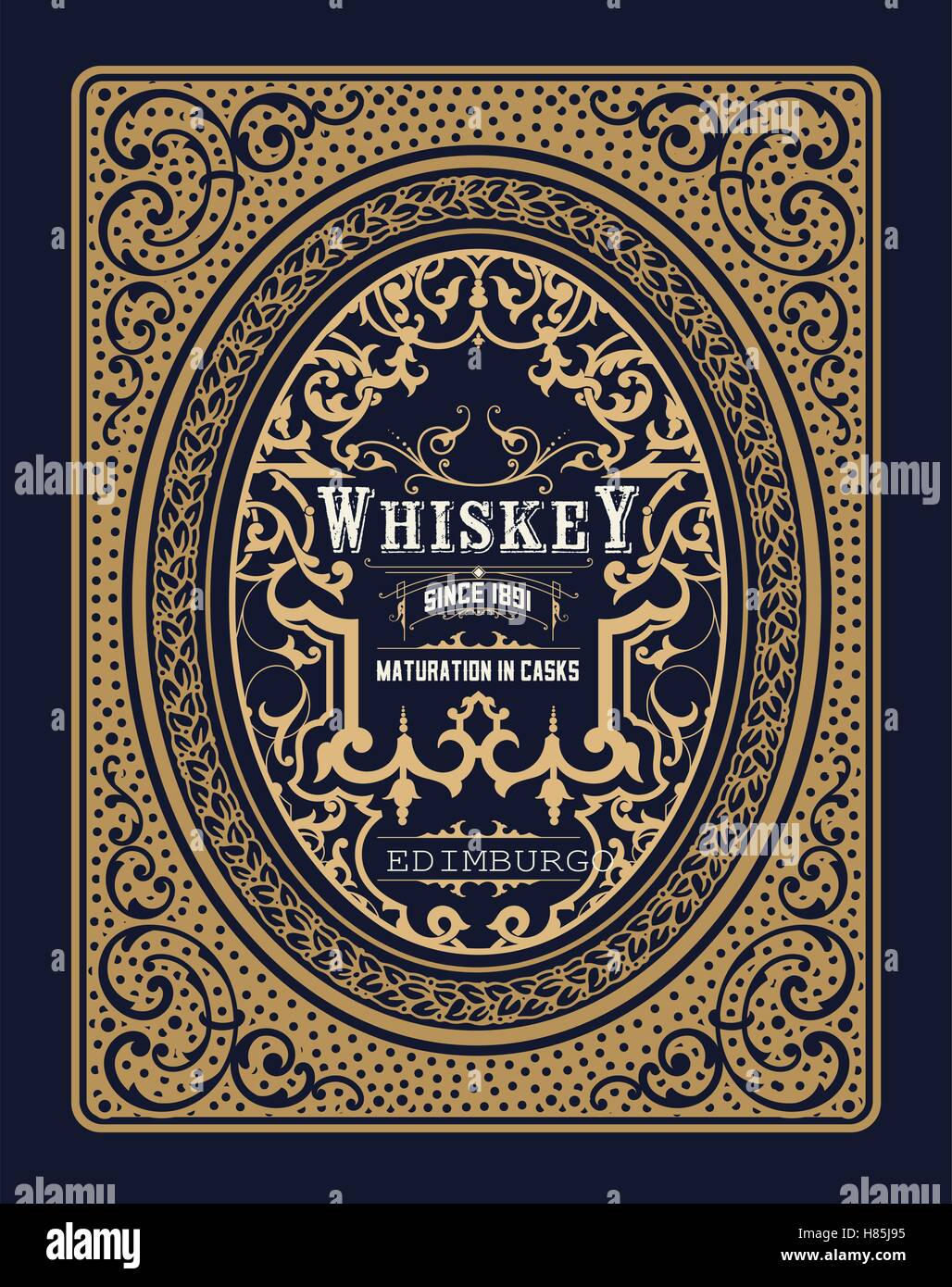 Retro whiskey label. Vector Stock Vector Image & Art - Alamy