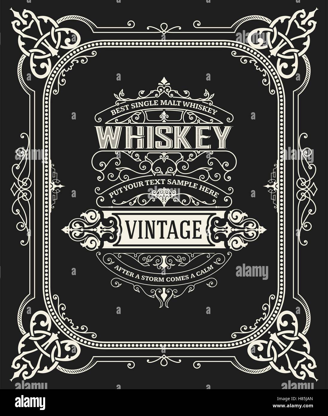 Old whiskey label Stock Vector Image & Art - Alamy