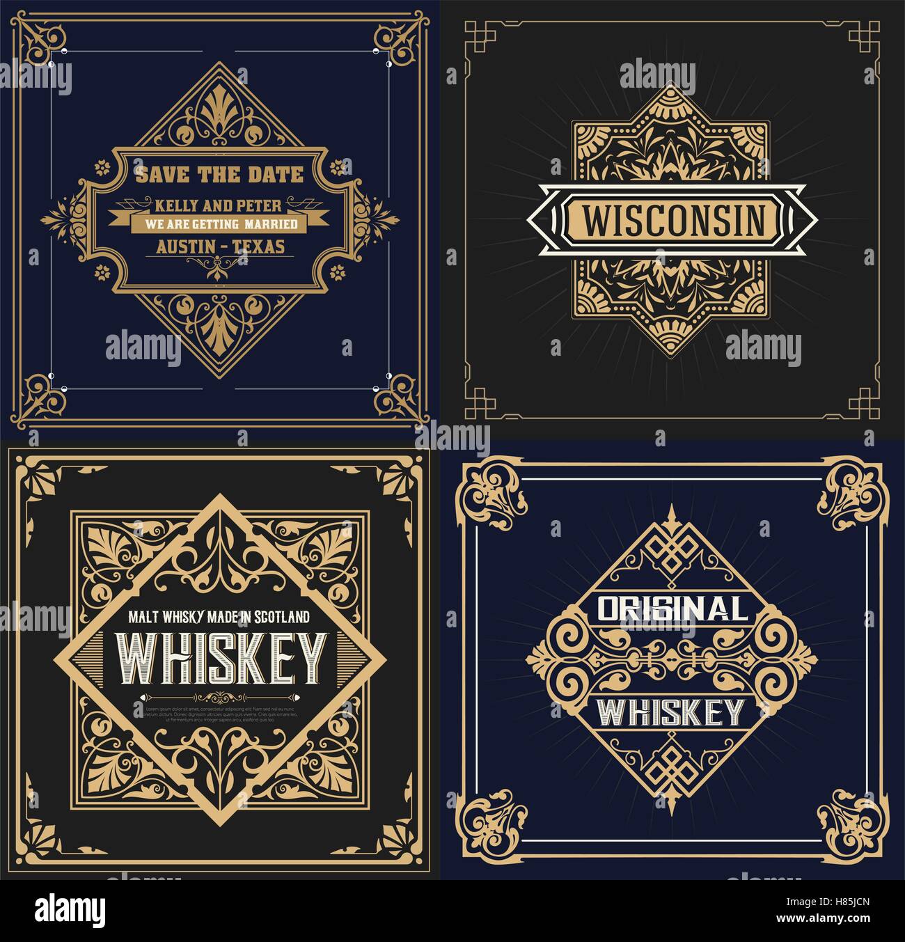 Set old labes. vector Stock Vector Image & Art - Alamy