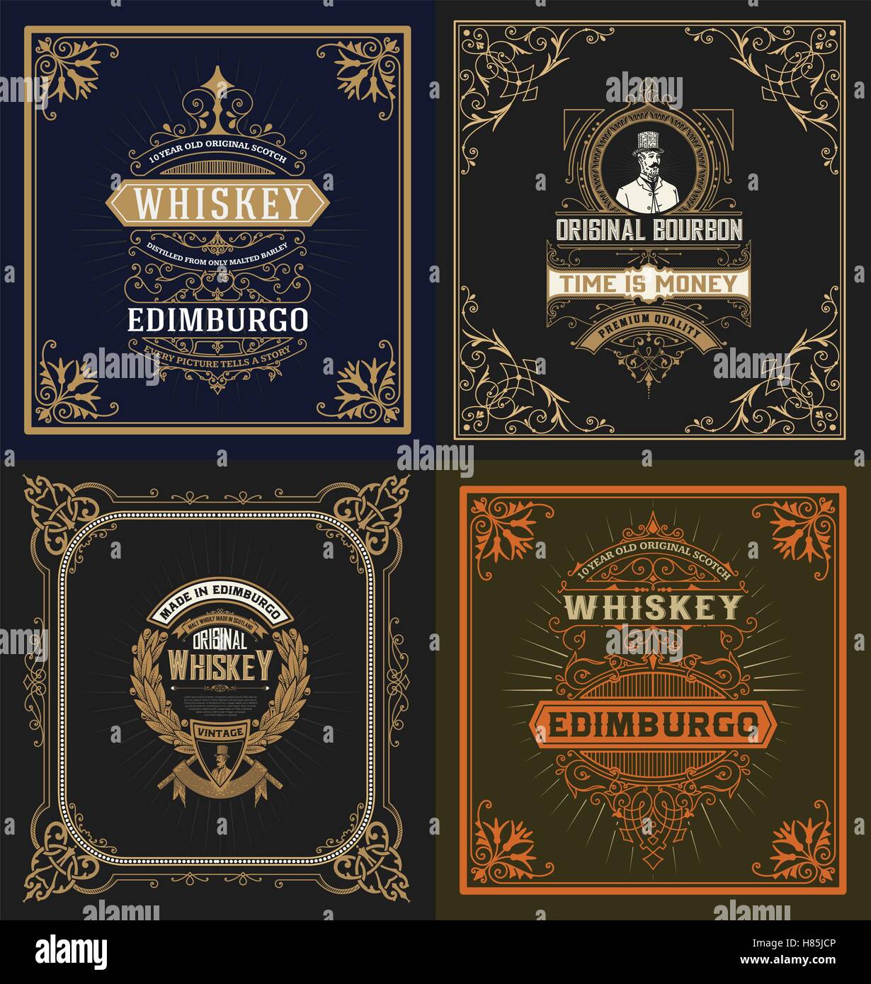 Set of 4 labels. Western style Stock Vector Image & Art - Alamy