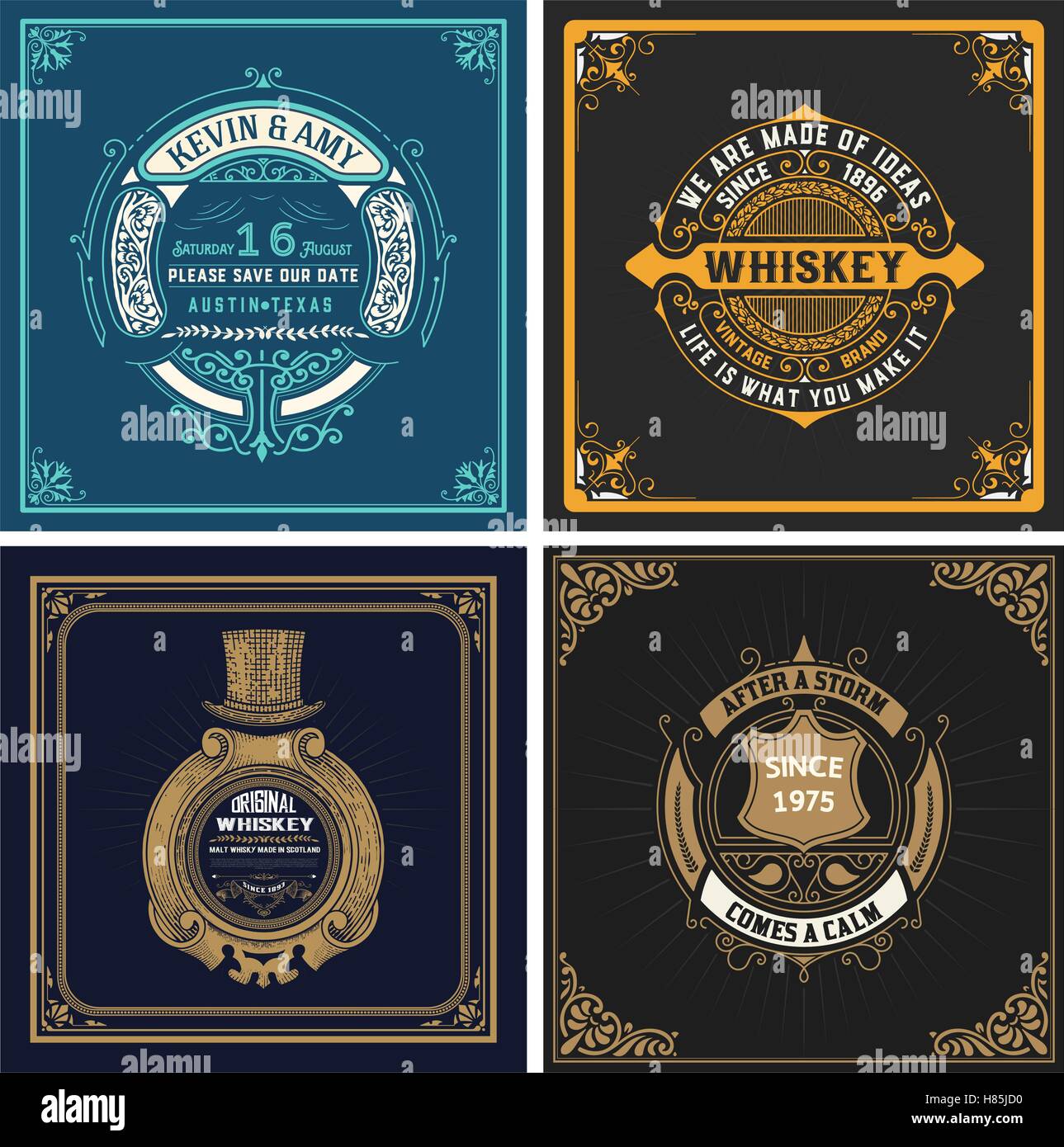 Set of old cards Stock Vector Image & Art - Alamy