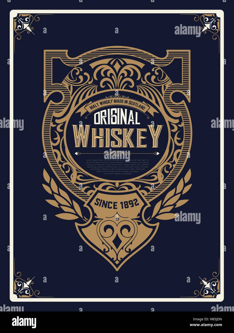 Vintage design for labels. Suitable for whiskey or other comercial ...