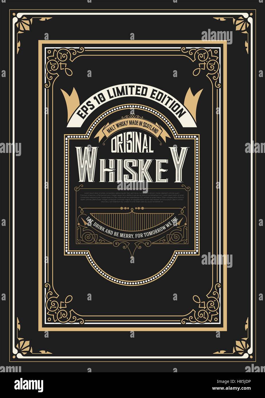 Vintage label design for Whiskey and Wine label, Restaurant banner ...