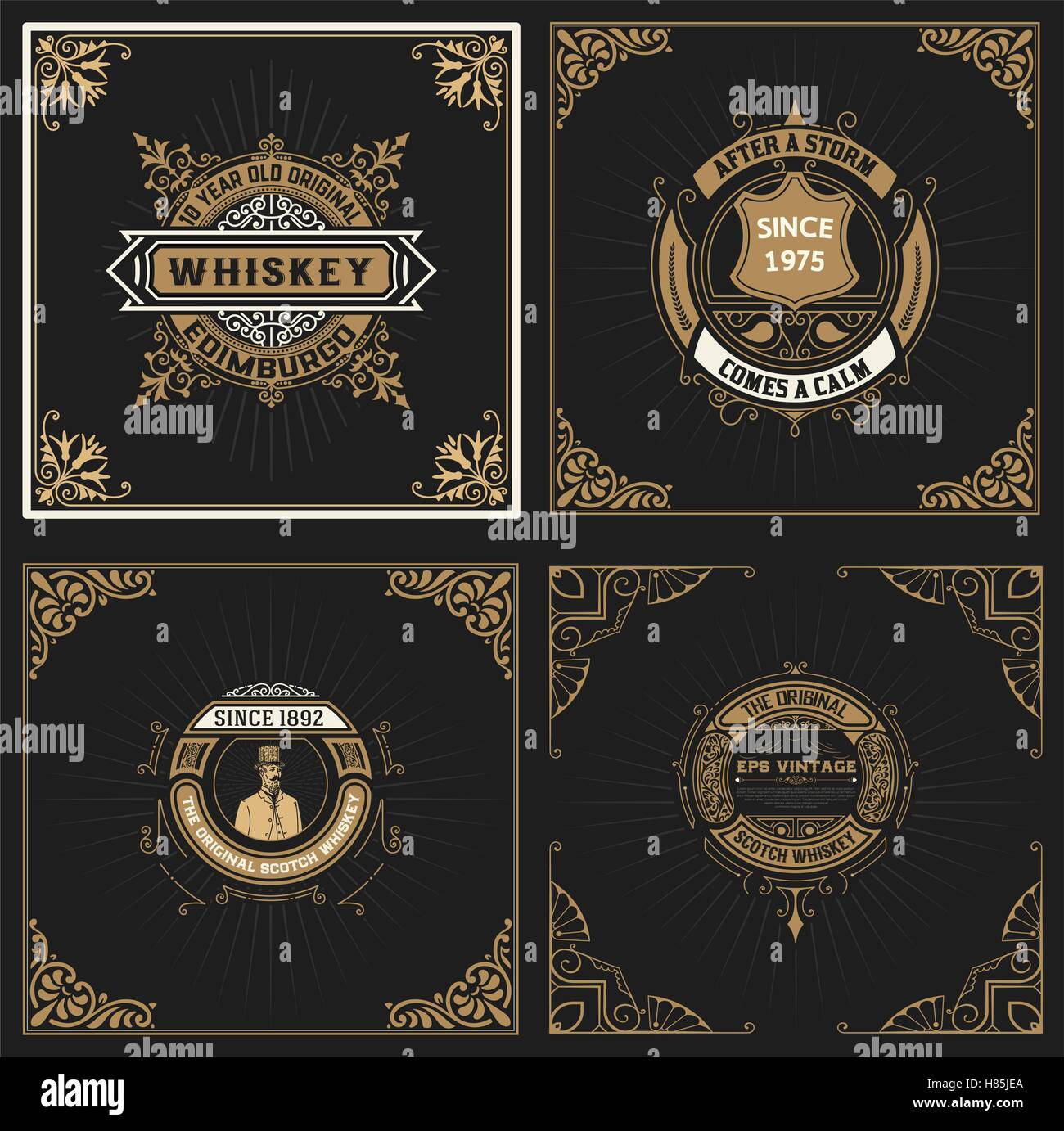 Set old labes. vector Stock Vector Image & Art - Alamy