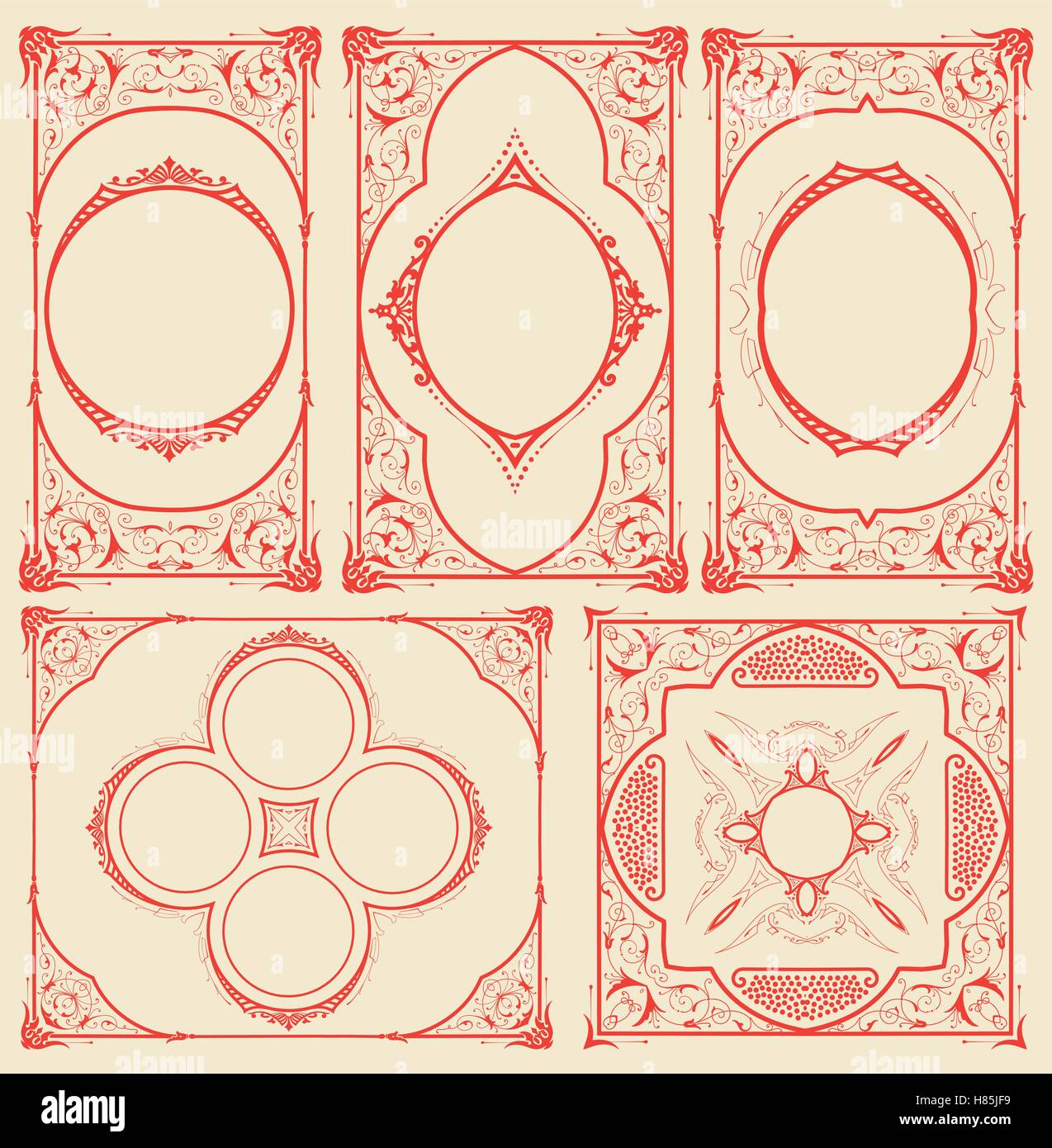 Frames set for cards with floral details Stock Vector Image & Art - Alamy