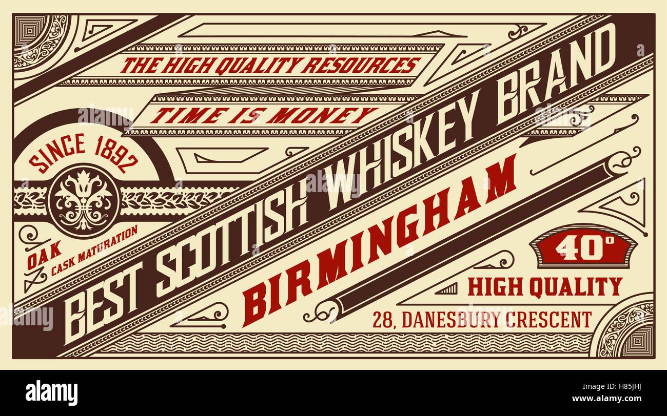 Retro whiskey label. Vector layered Stock Vector Image & Art - Alamy