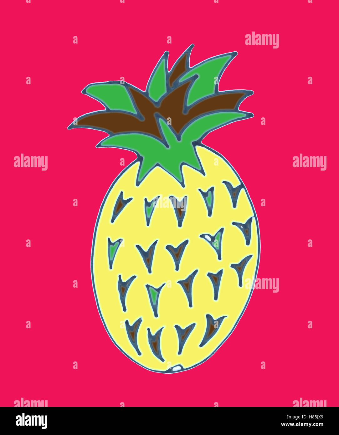 Cartoon pineapple hi-res stock photography and images - Alamy