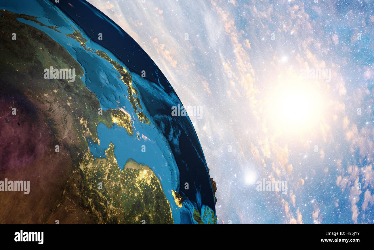 3D rendering of detailed colorful Earth, highly detailed planet earth ...