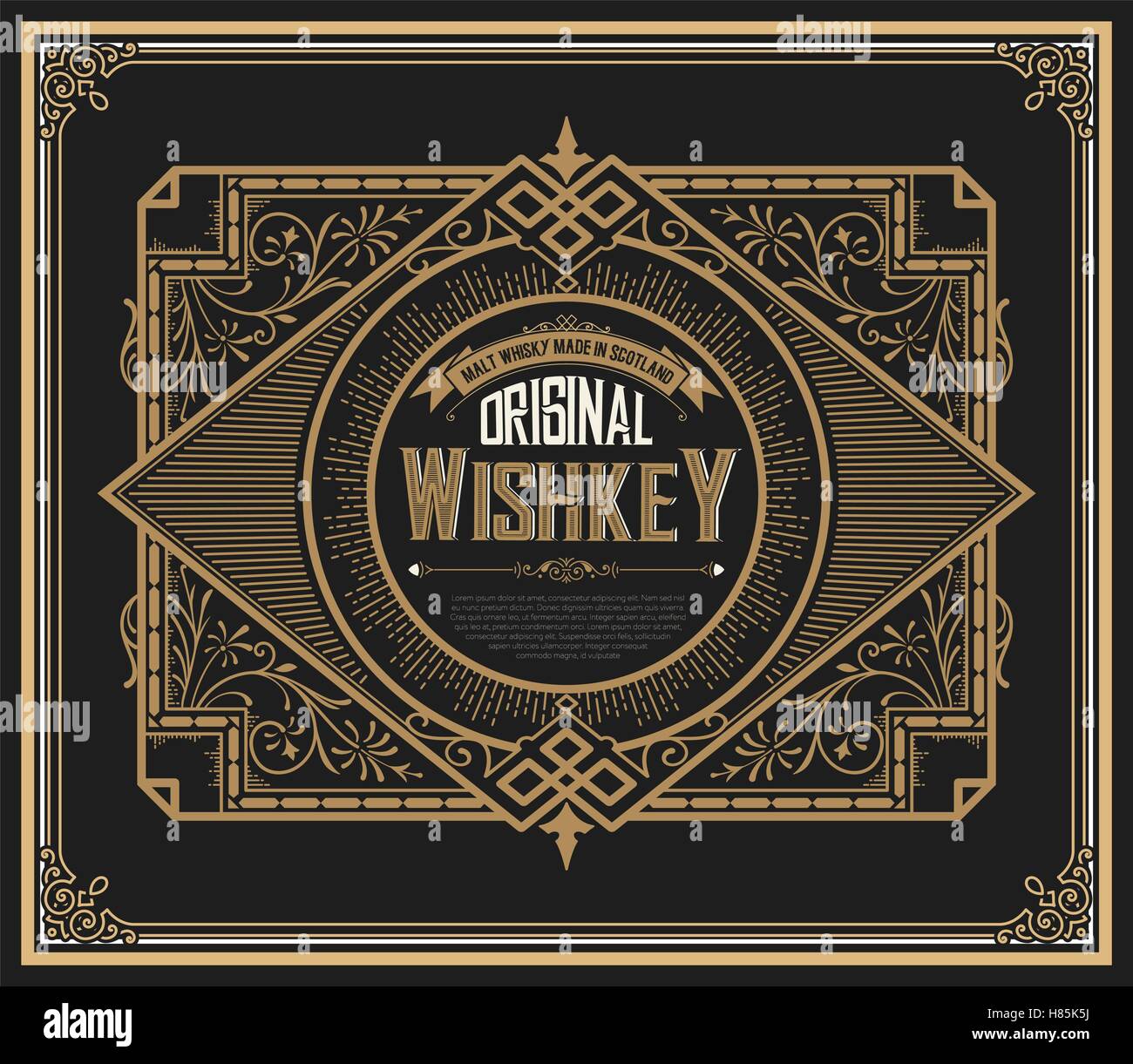 Vintage whiskey label hi-res stock photography and images - Alamy