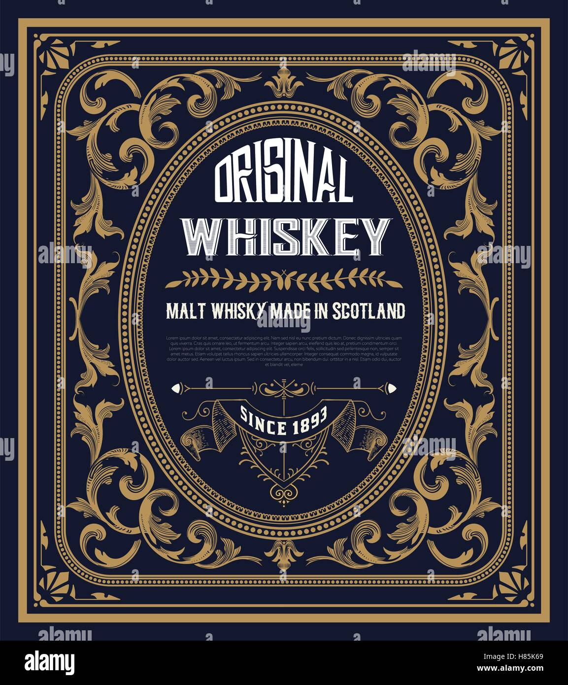 Vintage label for whiskey. You can apply this design for another ...