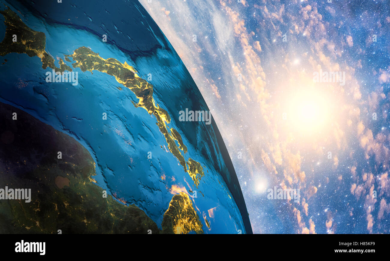 3D rendering of detailed colorful Earth, highly detailed planet earth ...