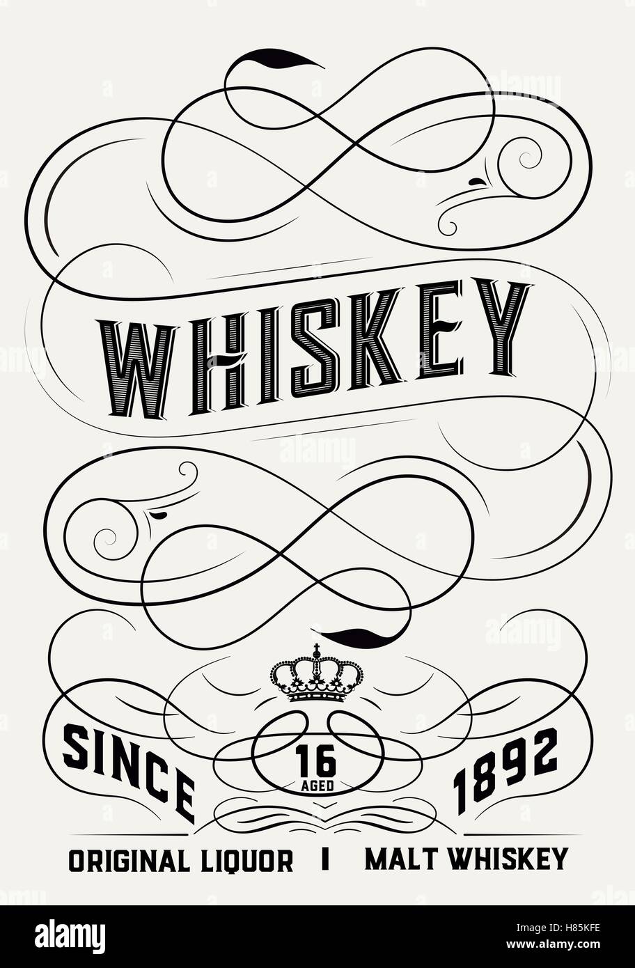 Whiskey label design Stock Vector Image & Art - Alamy
