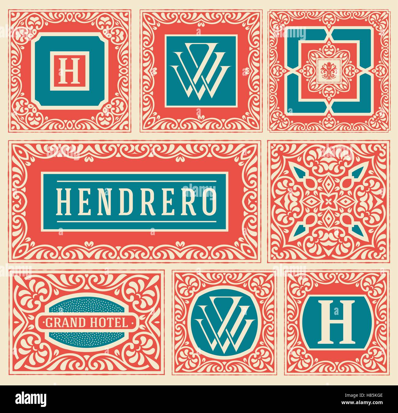 Retro cards set. Vector Layered Stock Vector Image & Art - Alamy