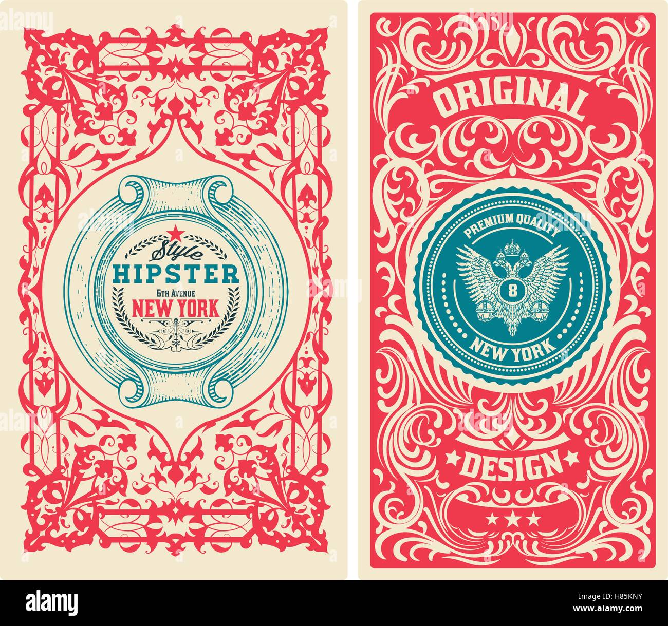 Set of Old card Stock Vector Image & Art - Alamy