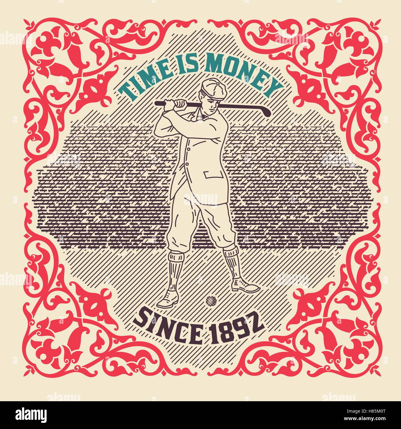 Old style golf art hi-res stock photography and images - Alamy