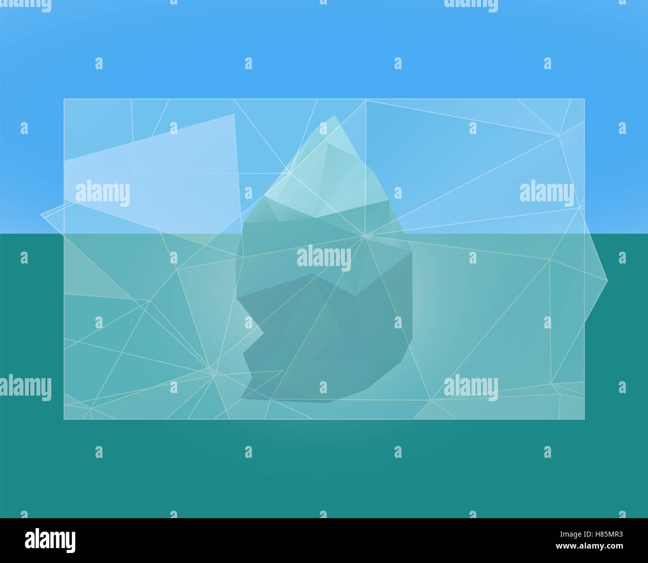 Polygonal iceberg poster, banner and flyer. - low poly style. Triangle ...