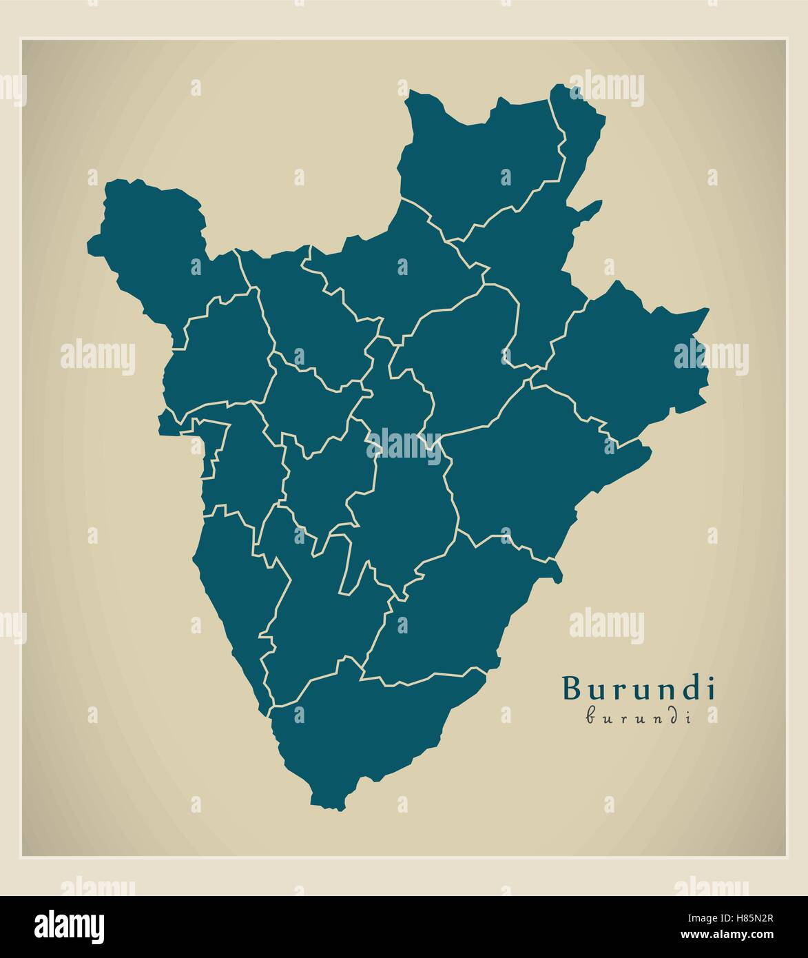 Modern Map - Burundi with provinces BI Stock Vector Image & Art - Alamy