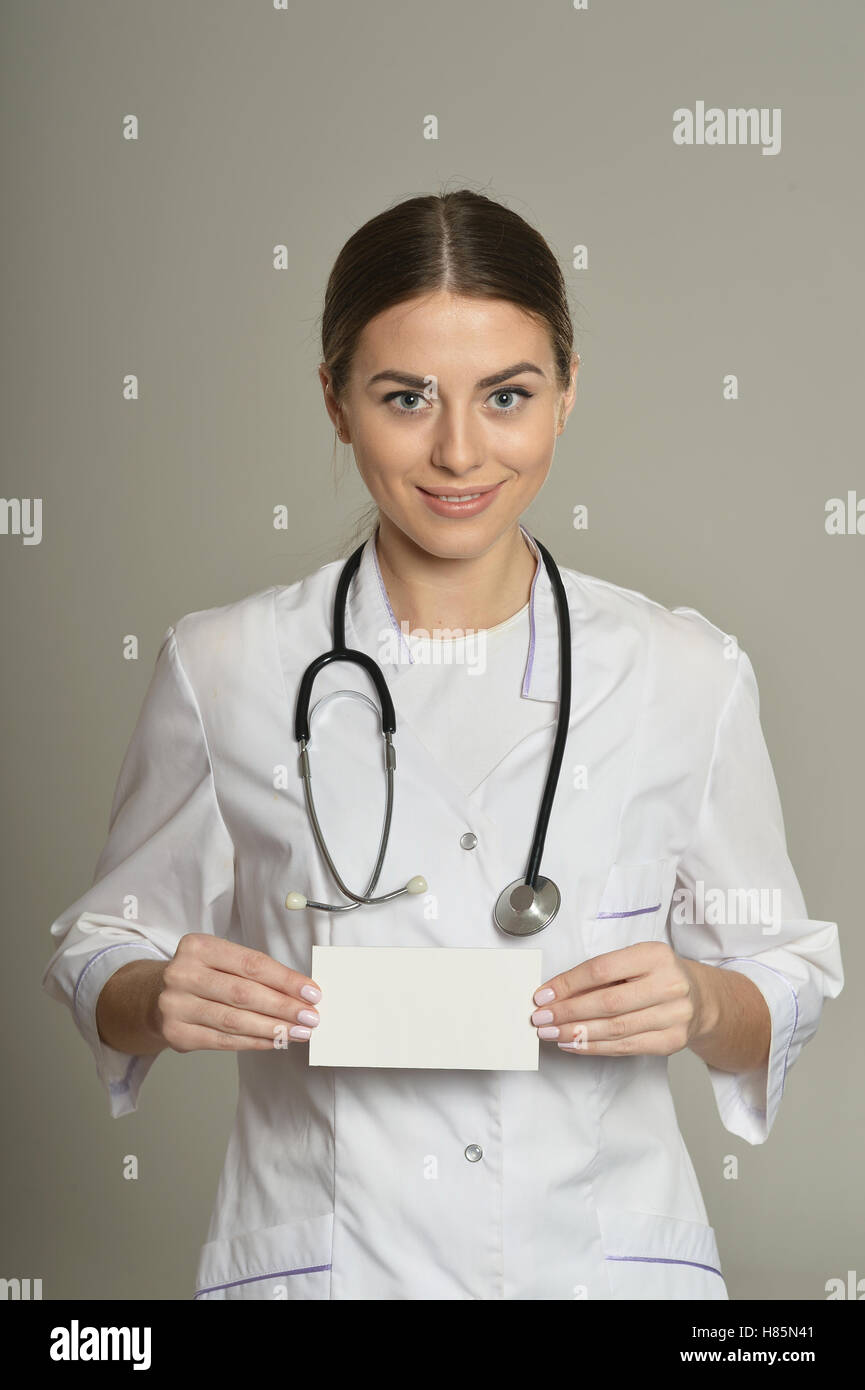 doctor with white list Stock Photo - Alamy