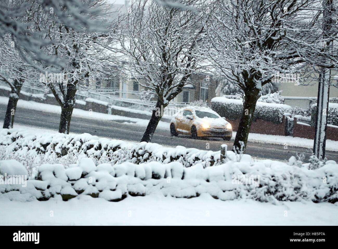Heavy snow in Tow Law, in County Durham, after wintry weather swept ...