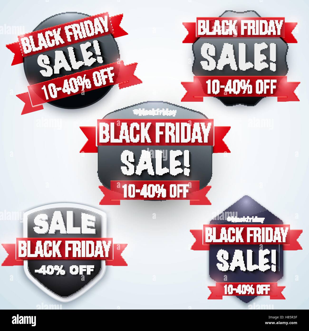 Set of Black Friday Sale badges and labels. Vector badges with ...