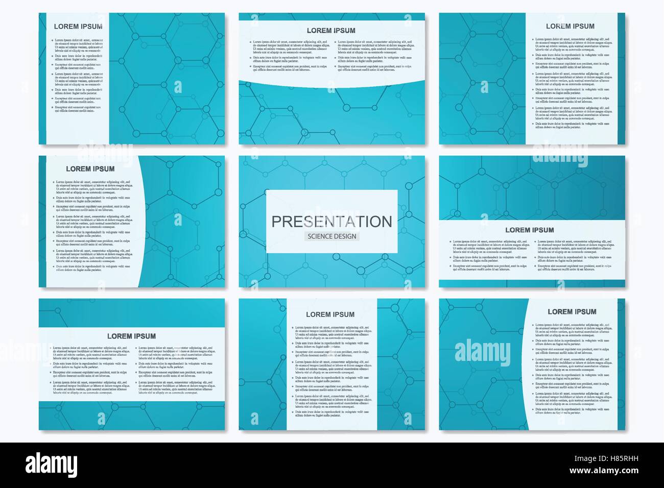 Set of modern business presentation templates in A4 size. Connection ...
