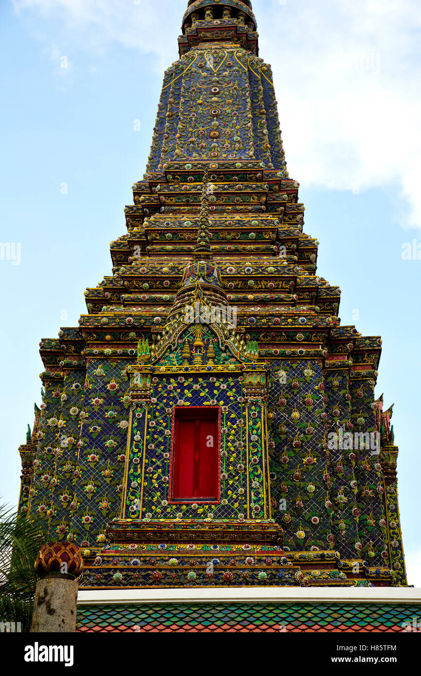 tower bangkok in the temple thailand abstract cross colors roof wat ...