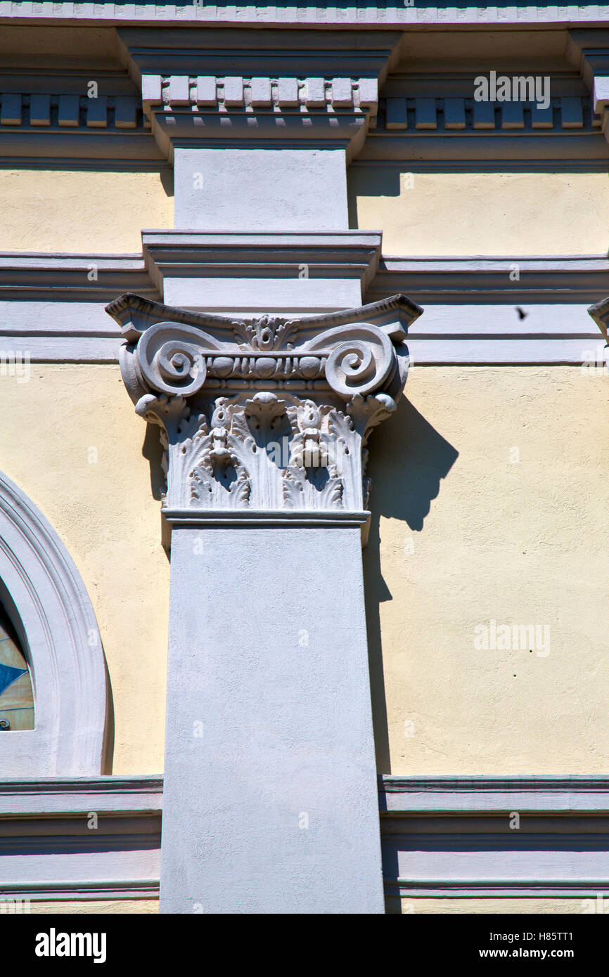 milan in italy old church concrete wall brick the abstract background ...