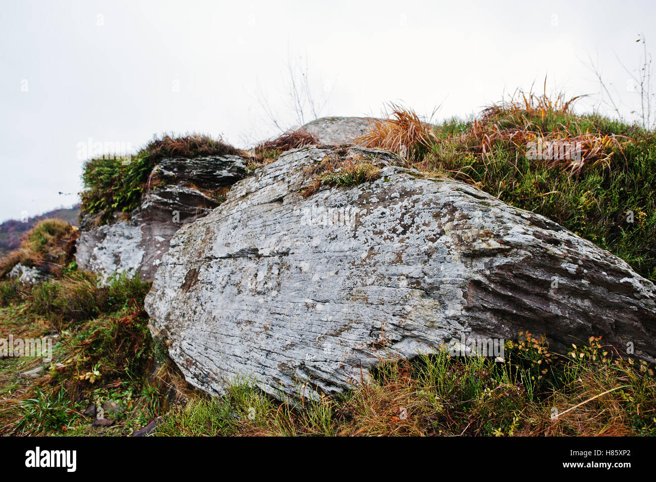 Big rocky stones at the foot of the mountain Stock Photo - Alamy