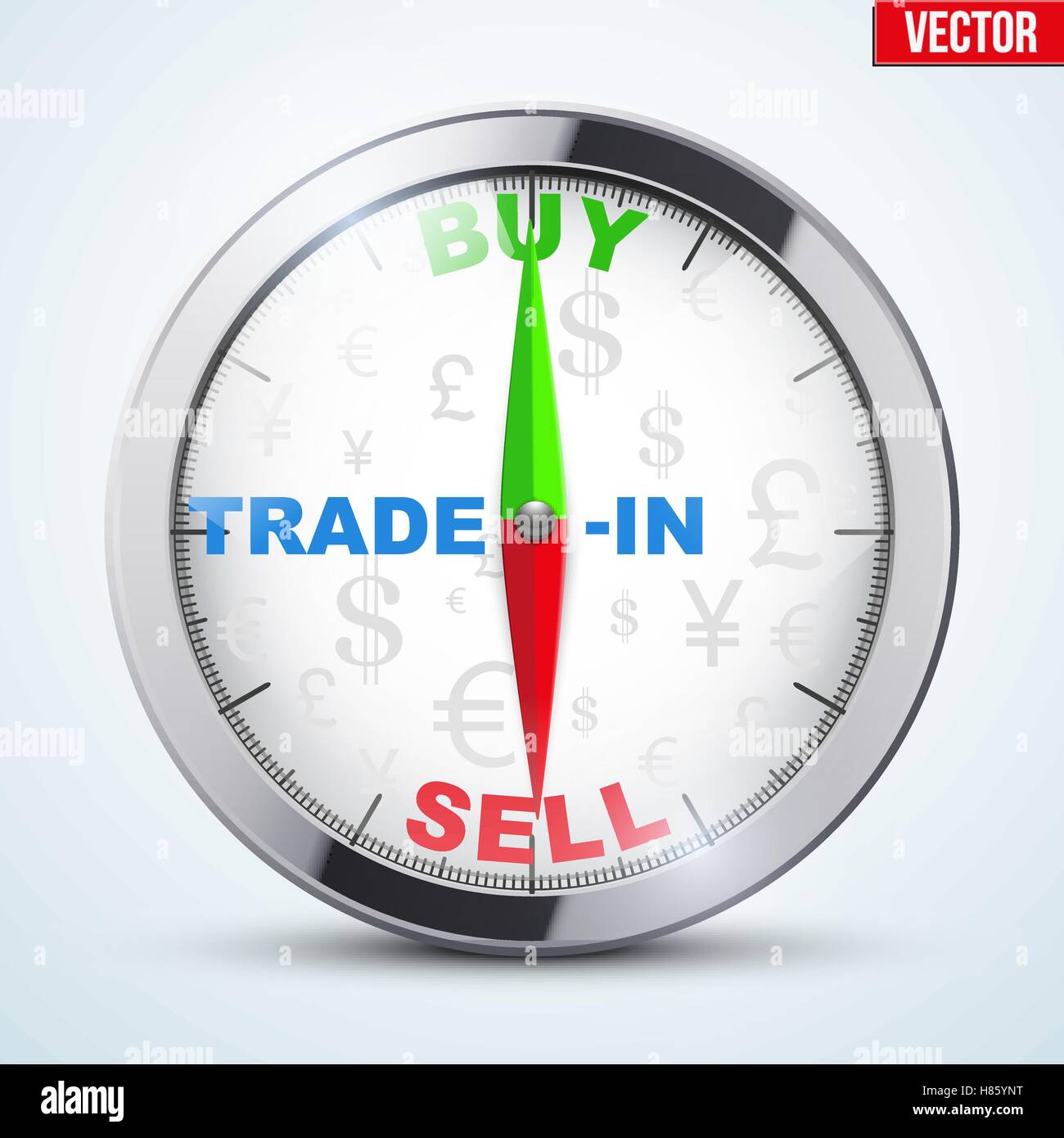 Compass for forex trader. Symbol of Time to trading. Buy or Sell ...