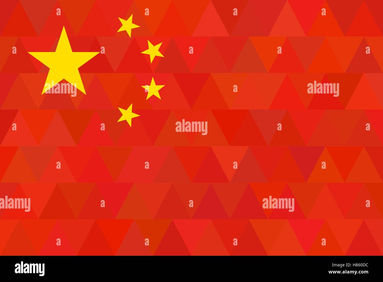 China Flag. Original proportion and colors. Geometric unusual concept ...