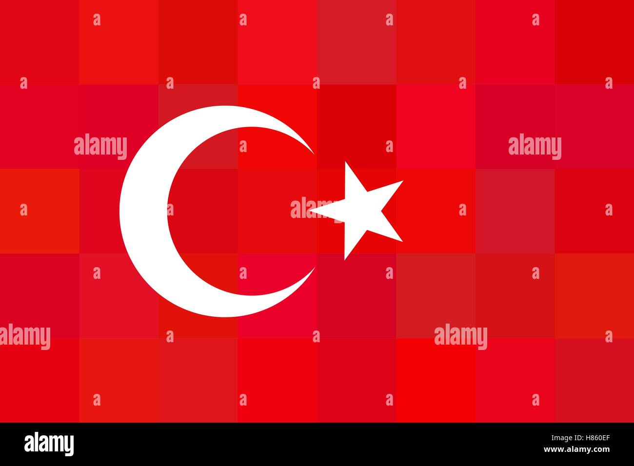 Turkey flag on red squares background. Foursquaredesign. Original ...