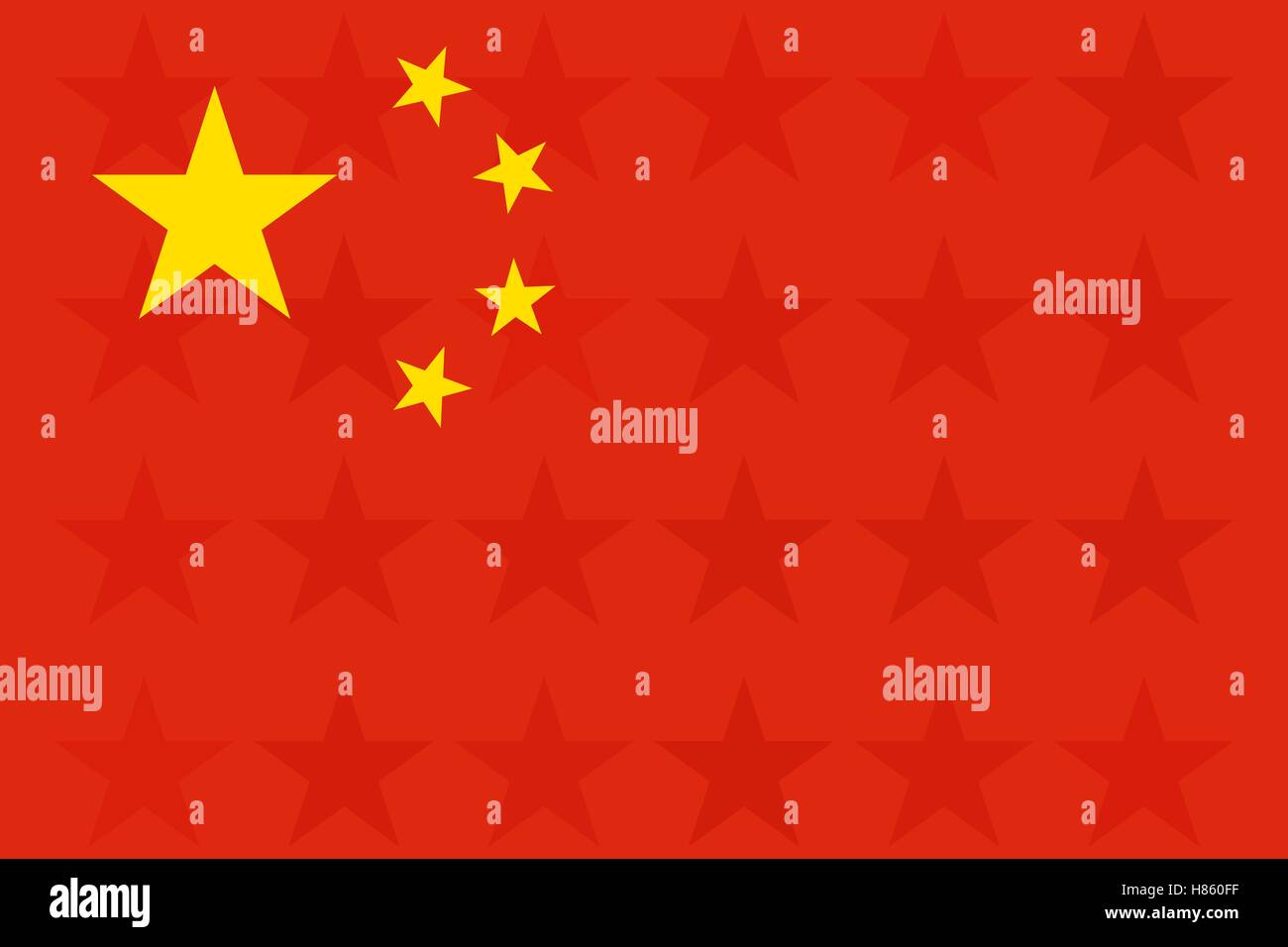 China Flag. Original proportion and colors. Stars unusual background ...
