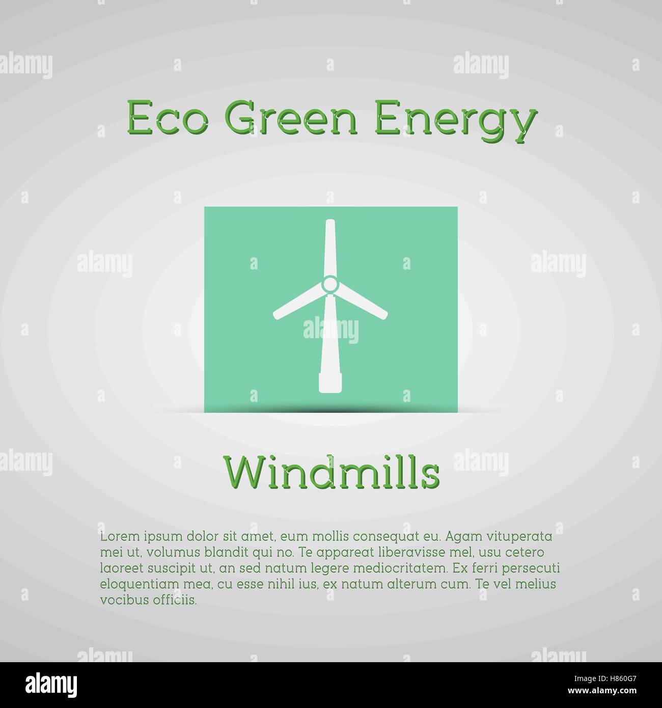 Windmills receiving wind energy poster. Vector illustration concepts ...