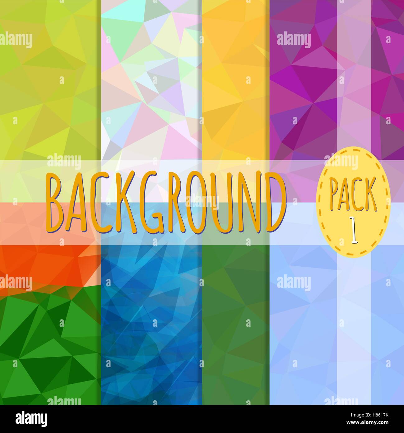 Set of polygonal backgrounds. 8 various backgrounds. Easy to resize and recolor. Vector ...
