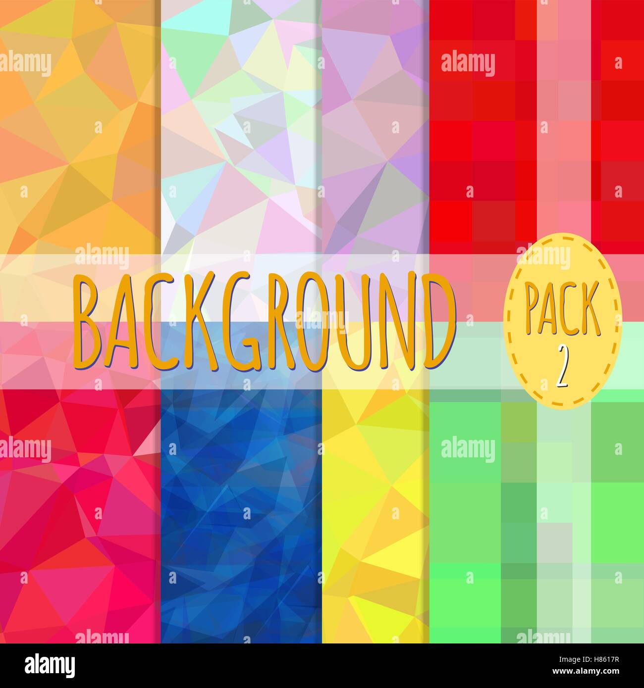 Set of polygonal backgrounds. 8 various backgrounds. Easy to resize and recolor. Vector ...
