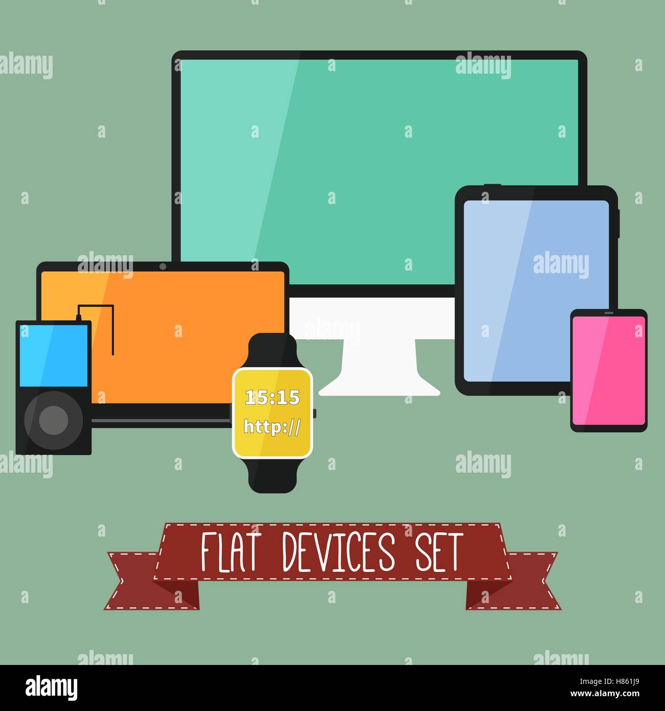 Set Of Modern Business Ui Devices Digital Tablet Mobile Devices