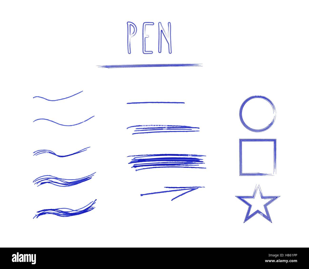 Brush and pen and gray and black ink Stock Vector Images - Alamy