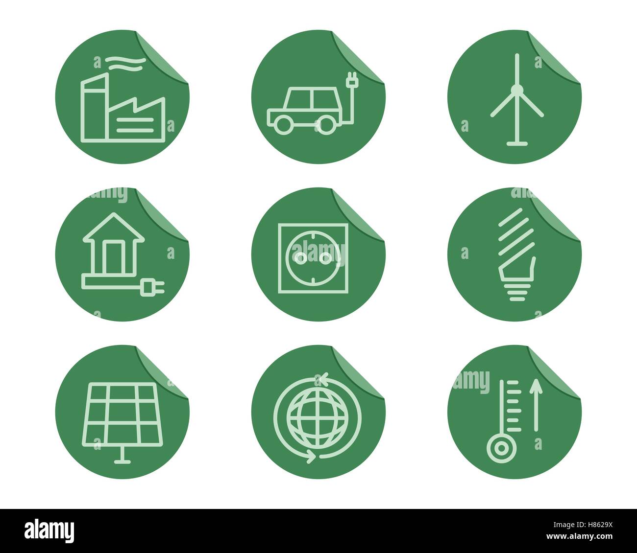Ecological and environmental protection outline icon set. Thin line ...