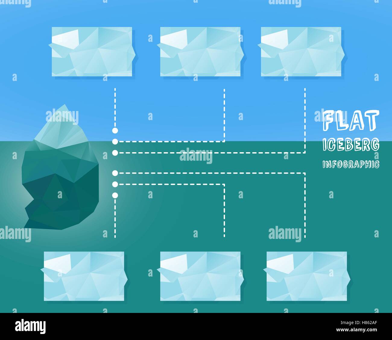 Polygonal iceberg infographics. Vector illustration- low poly style ...