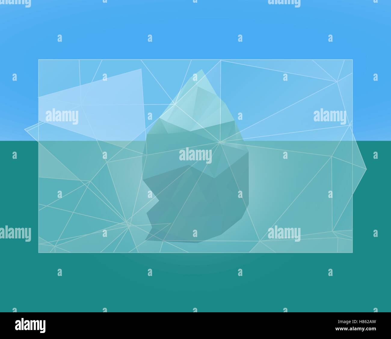 Polygonal iceberg poster, banner and flyer. Vector - low poly style ...