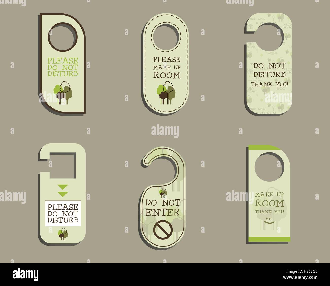 Organic Door knob or hanger sign set- do not disturb design. With Eco ...