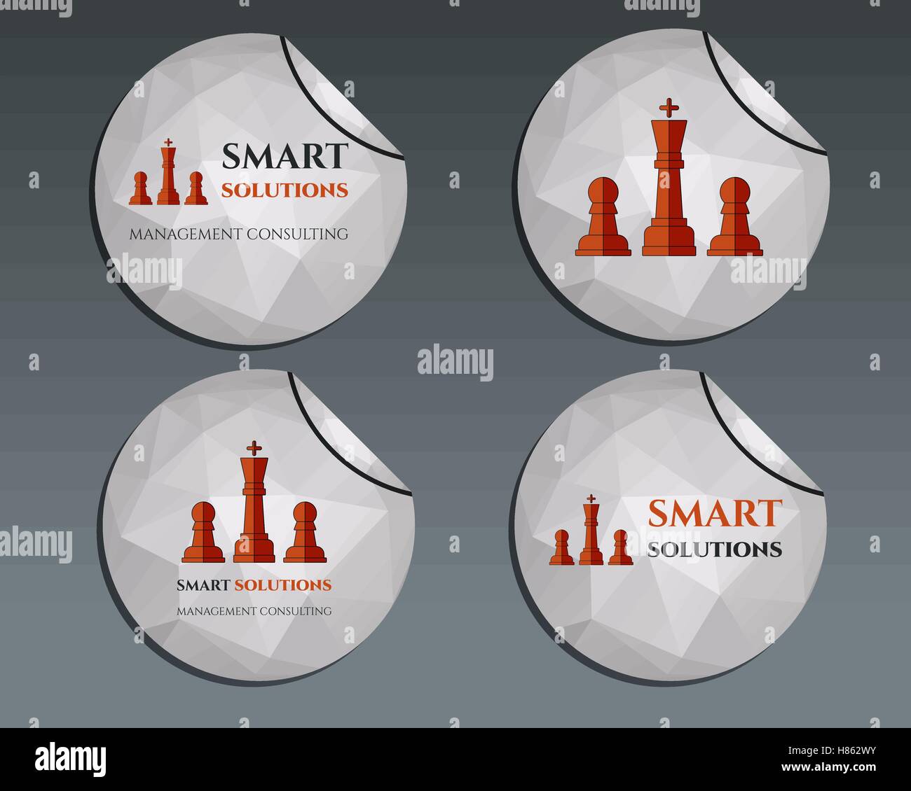 Set of labels - stickers. Chess Smart solutions design template. With ...