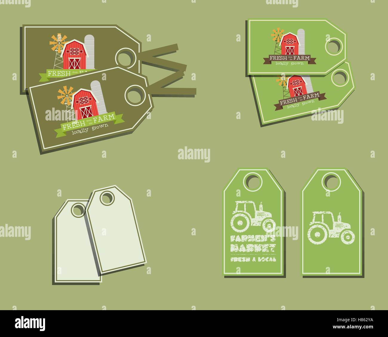 Set of organic labels - stickers for natural farm products. Ecology ...