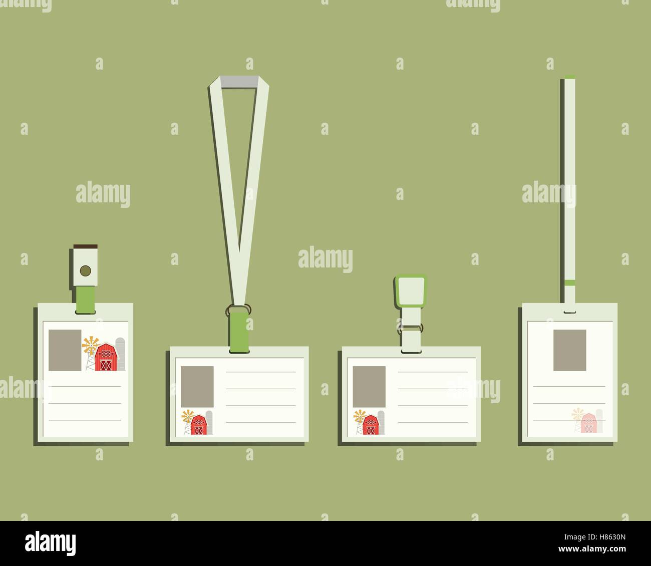 Ecology products Lanyard, name tag holder and badge templates. Green ...