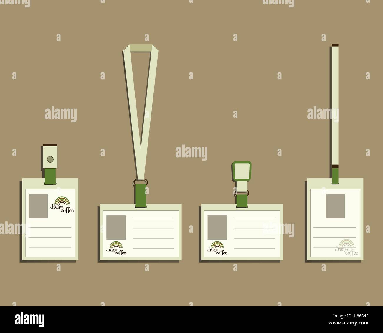 Brand identity elements - Lanyard, name tag holder and badge templates ...