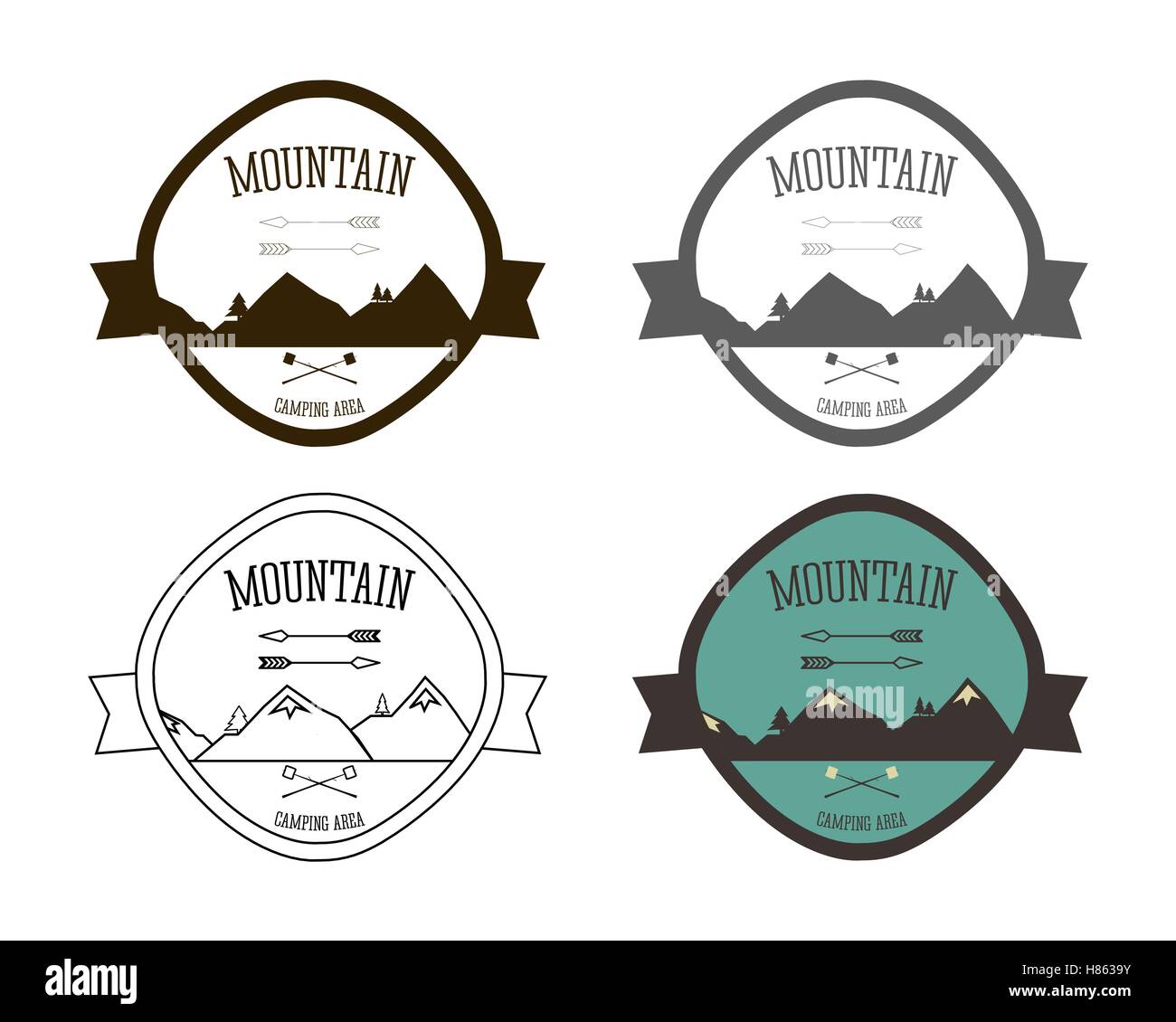 Set of Mountain campsite logo templates. Outdoor Activity Travel Logo ...